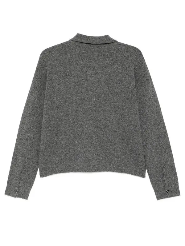 ROBERTO COLLINA Polocollar Buttonfront Knit Cardigan