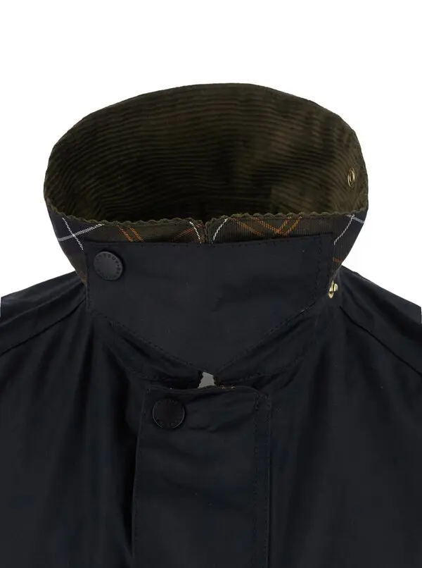 Barbour Midlength Waxed Field Jacket - Navy