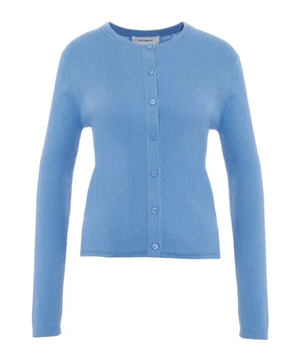 LISA YANG Rib-knit Crew Neck Cardigan