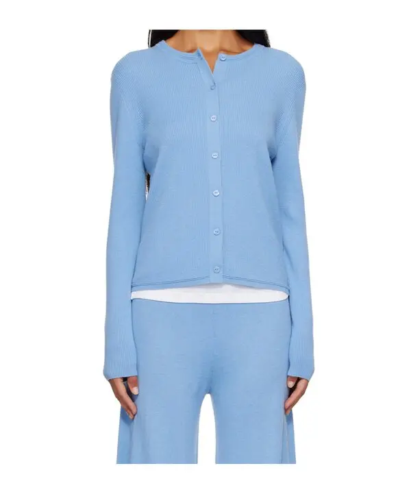 LISA YANG Rib-knit Crew Neck Cardigan