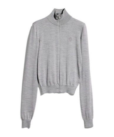 Gucci Embroidered Zip Knitwear Jacket - Light Grey