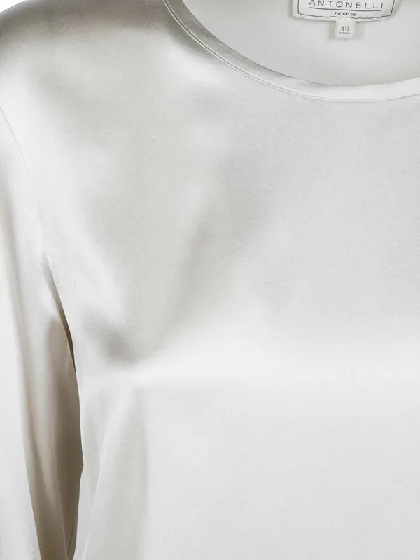 Antonelli Firenze Satin Long-sleeve T-shirt With A Round Neck