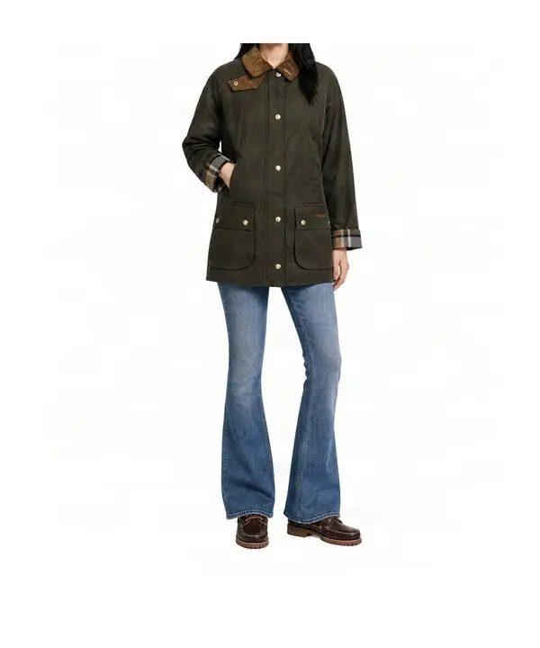 Barbour Icons Beadnell Wax Jacket With Corduroy Trim