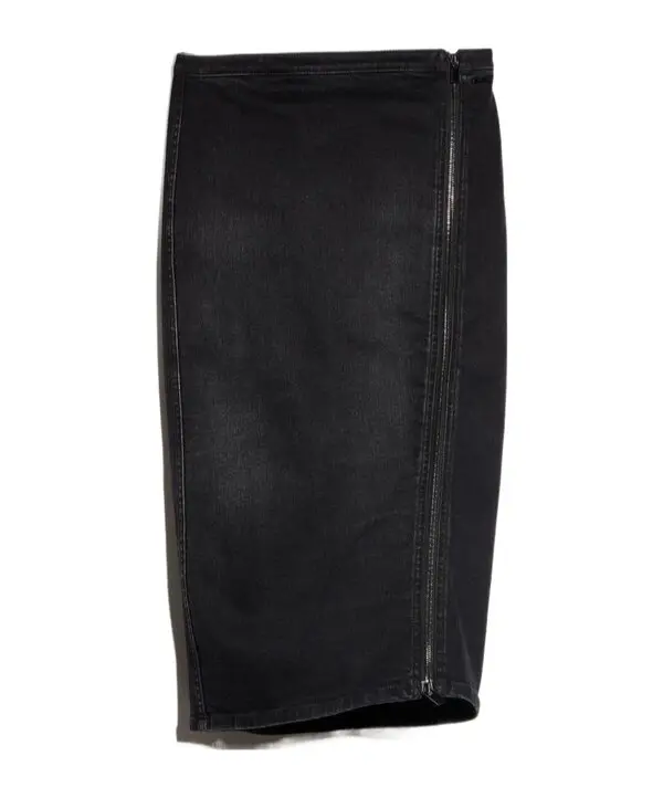 Gucci Fitted Denim Skirt With Side Opening - Black