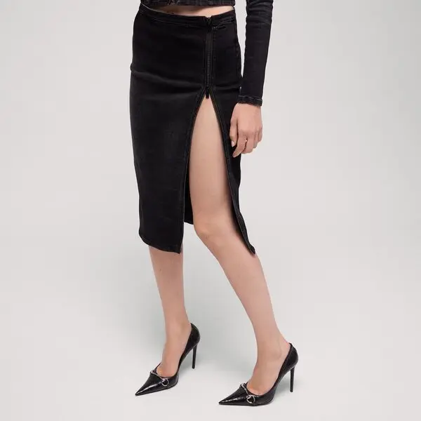 Gucci Fitted Denim Skirt With Side Opening