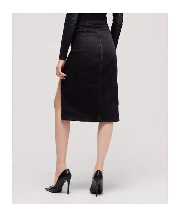 Gucci Fitted Denim Skirt With Side Opening