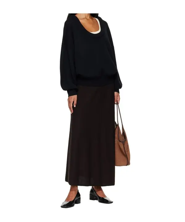 LISA YANG Doria Scoop-neck Ribbed-trim Sweater