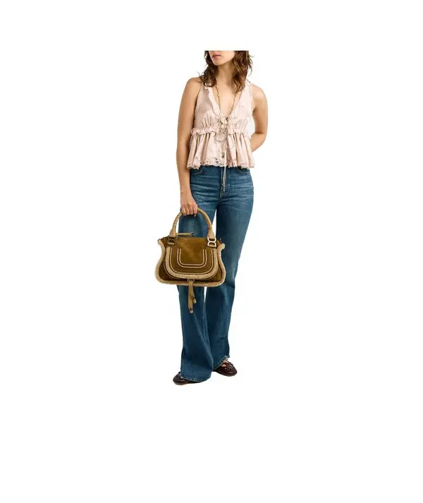 Chloé Color Block Suede Crossbody Bag