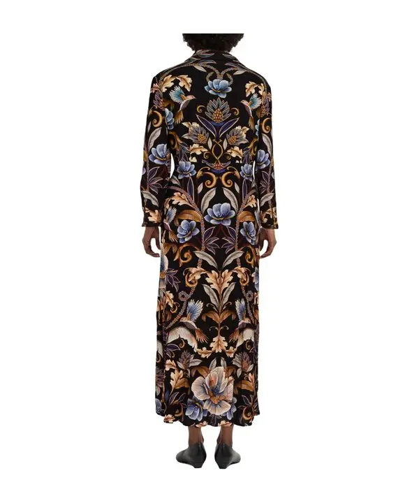 Farm Rio Long Sleeve V-neck Floral Maxi Dress