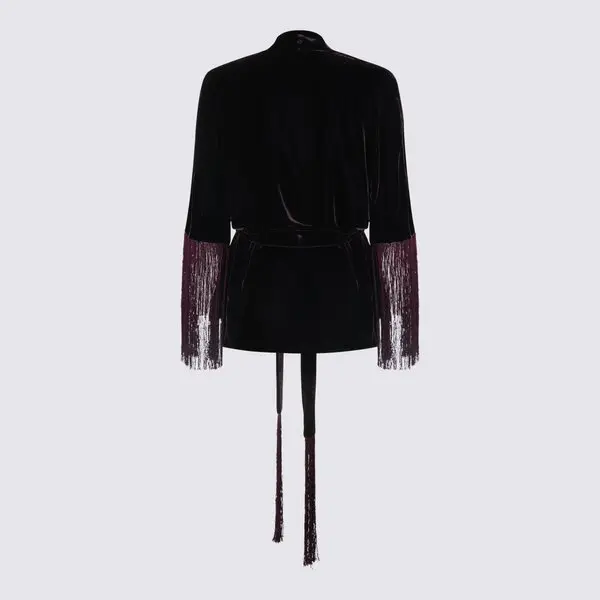 Antonelli Firenze Fringed Belted Kimono Jacket