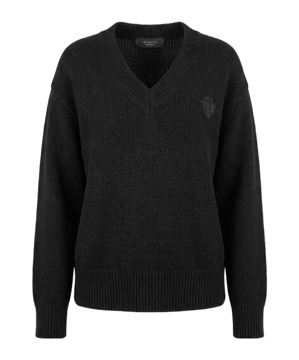 Gucci Long-sleeved Knitted Sweater - Black