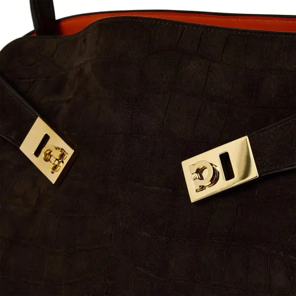 FERRAGAMO Solid Color Top Handle Bag