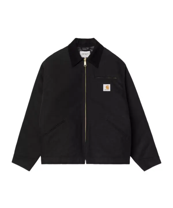 Carhartt Work In Progress Og Detroit Logo-patch Zip-up Shirt Jacket - Black