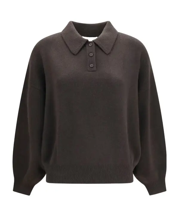 LISA YANG Polo-collar Sweater - Khaki