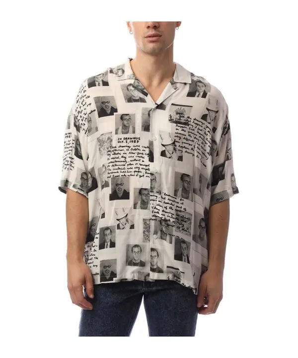 Hugo Boss Blackwhite Portraittext Print Shortsleeve Shirt - White