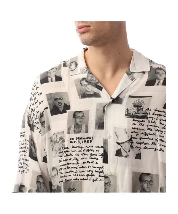Hugo Boss Blackwhite Portraittext Print Shortsleeve Shirt