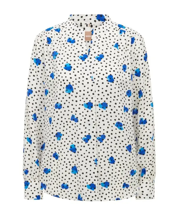 Hugo Boss Polkadot Blue Floral Shirt