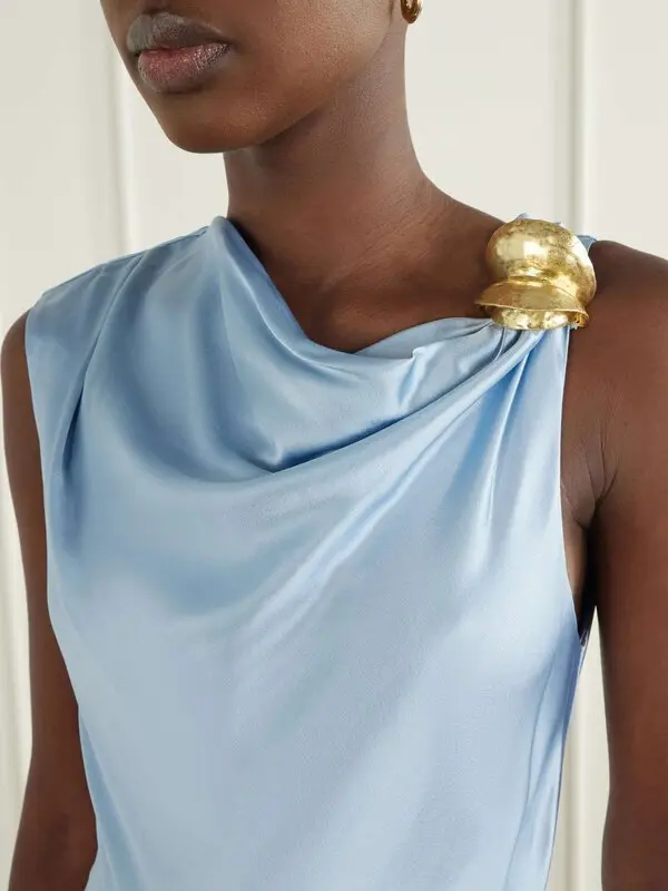 Aje Siren Embellished Satin Maxi Dress