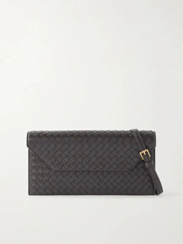Bottega Veneta Intrecciato Leather Shoulder Bag - Brown