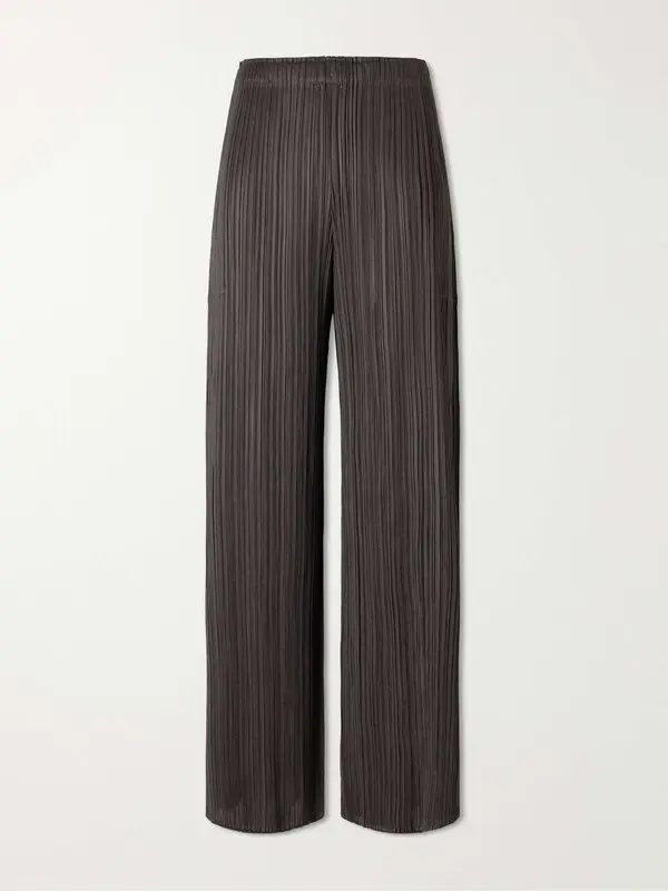 Issey Miyake Plissé Wide-leg Pants - Charcoal