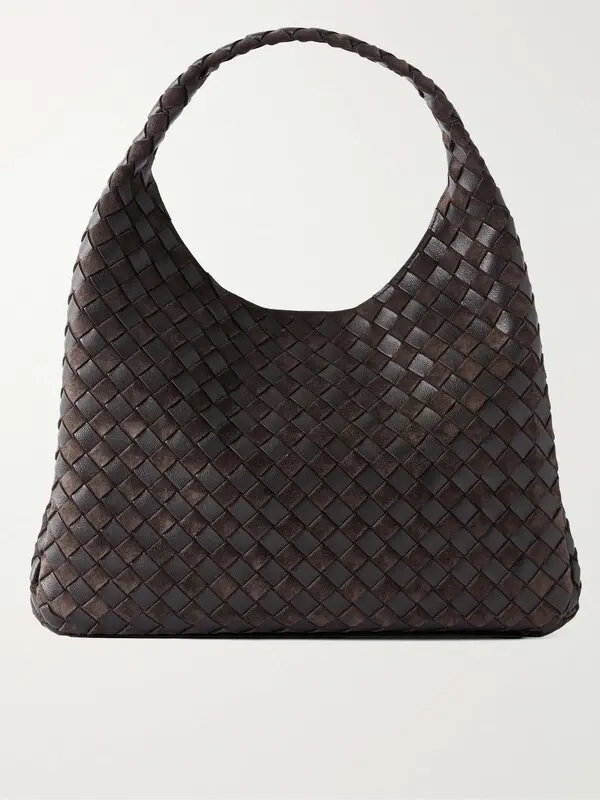 Bottega Veneta Bell Large Intrecciato Leather Shoulder Bag - Brown