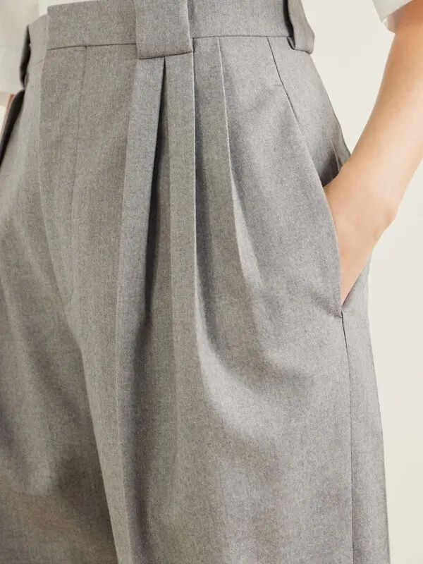 Bottega Veneta Wool Flannel Straight-leg Pants