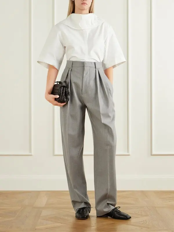 Bottega Veneta Wool Flannel Straight-leg Pants