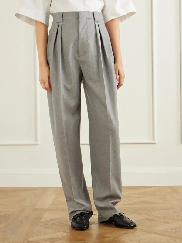 Bottega Veneta Wool Flannel Straight-leg Pants