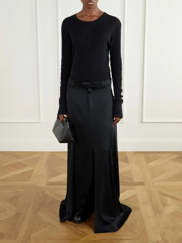 ANN DEMEULEMEESTER Kaisa Duchesse-satin Maxi Skirt