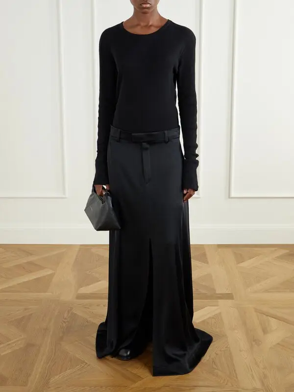 ANN DEMEULEMEESTER Kaisa Duchesse-satin Maxi Skirt