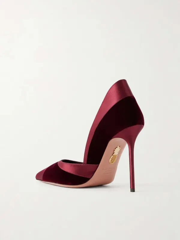 AQUAZZURA Shadow 105 Velvet And Satin Pumps