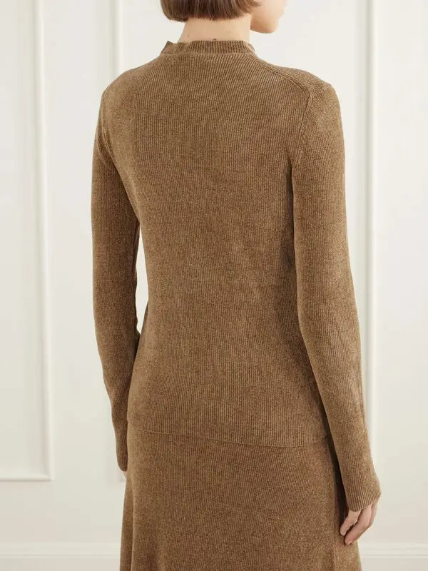 Gabriela Hearst Ribbed Silk Crewneck Sweater