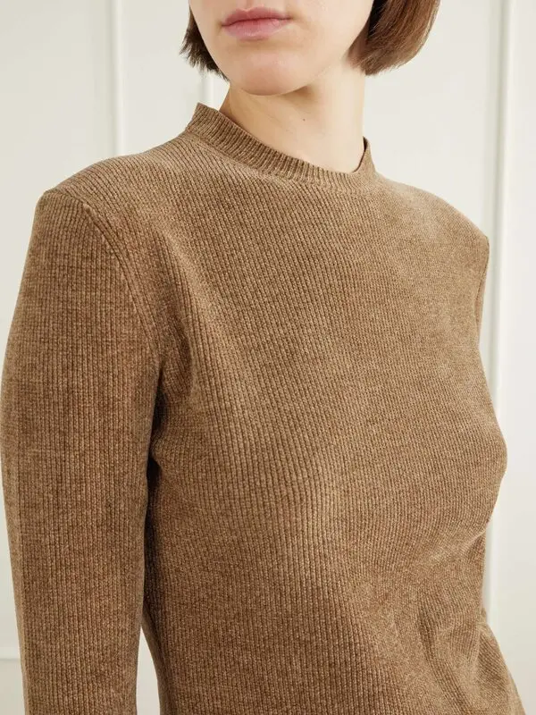 Gabriela Hearst Ribbed Silk Crewneck Sweater
