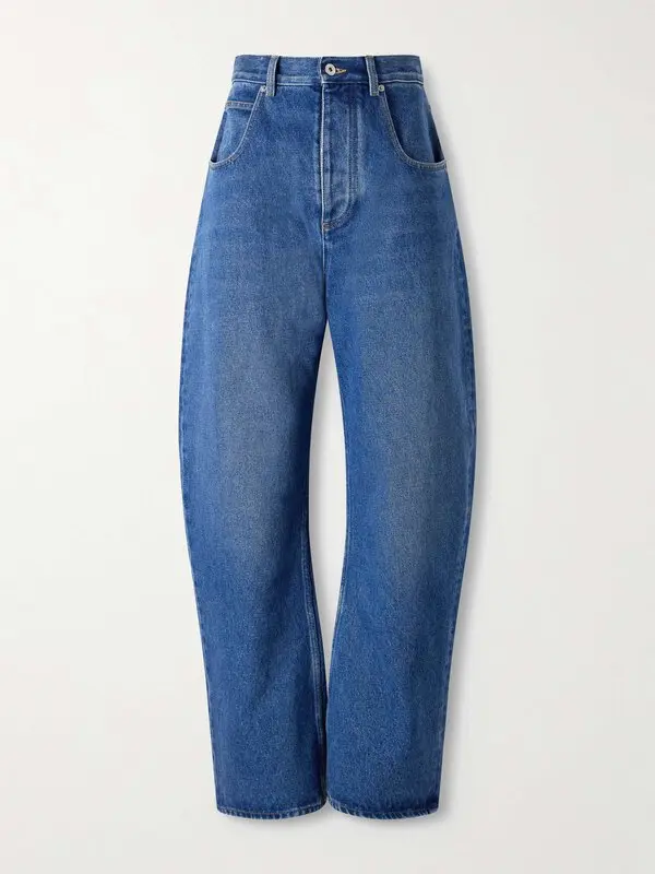 Bottega Veneta High-rise Barrel-leg Jeans - Mid Denim