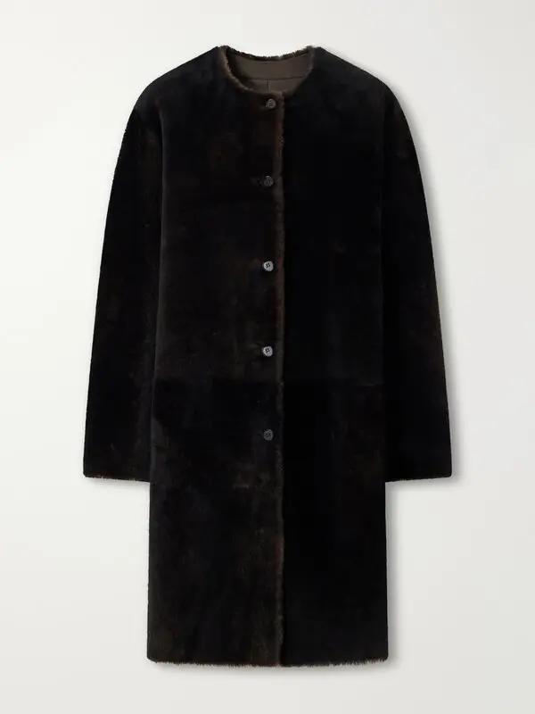 Loulou De Saison Elba Shearling Coat - Brown