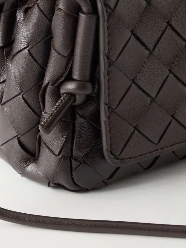 Bottega Veneta Notturno Intrecciato Leather Shoulder Bag - Brown