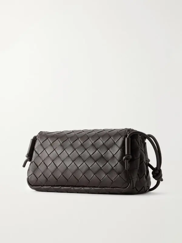 Bottega Veneta Notturno Intrecciato Leather Shoulder Bag - Brown
