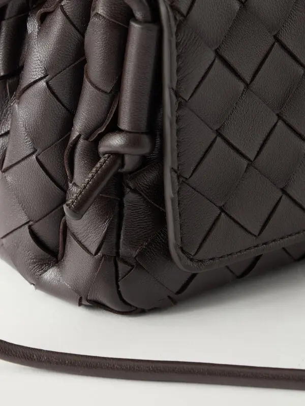 Bottega Veneta Notturno Intrecciato Leather Shoulder Bag - Brown