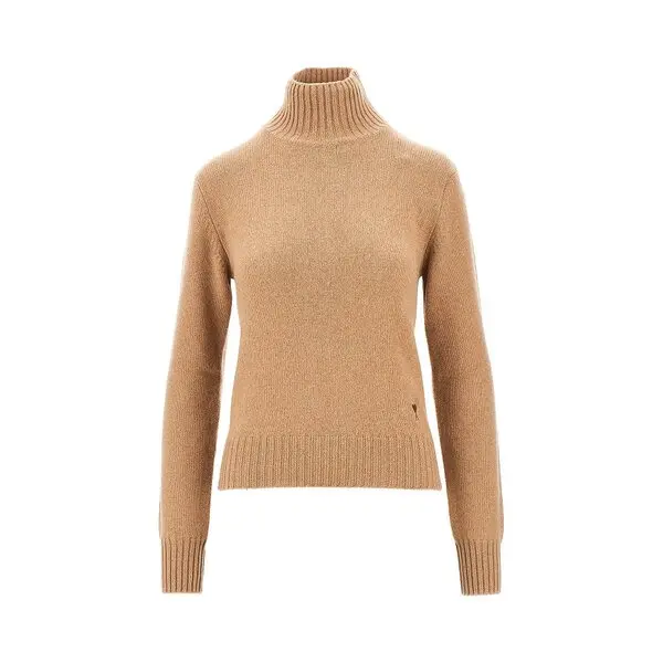AMI Paris Cahmere Tanding Collar Weater - Beige