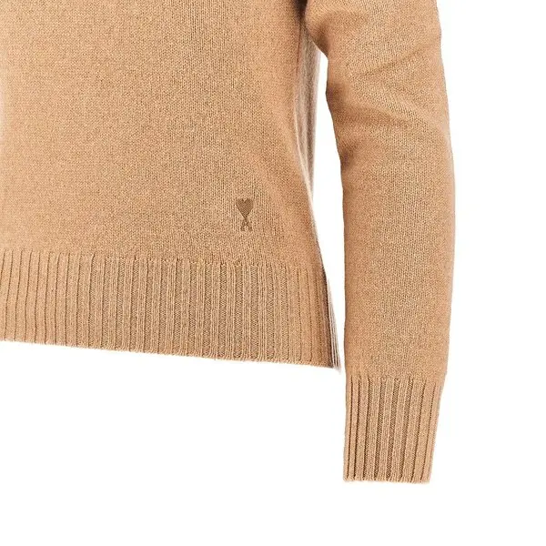 AMI Paris Cashmere Turtleneck Sweater With Embroidered Logo
