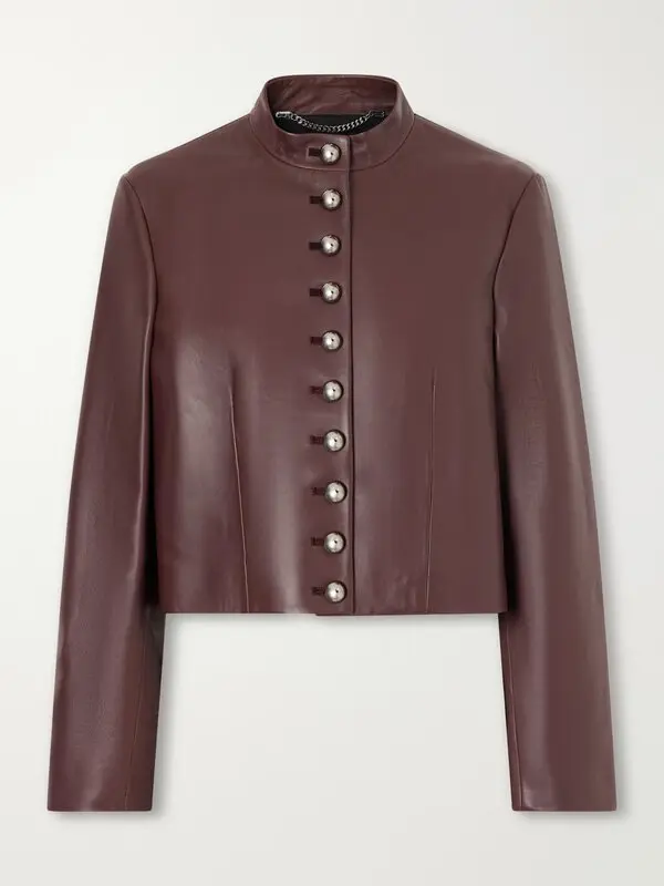 Altuzarra Dixon Lamb Leather Jacket - Brown