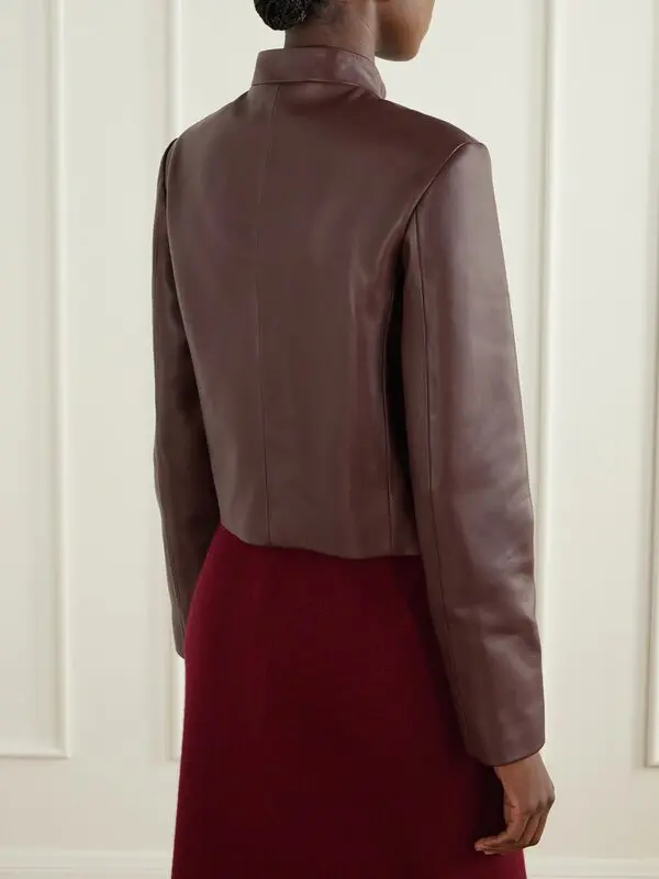 Altuzarra Dixon Lamb Leather Jacket - Brown