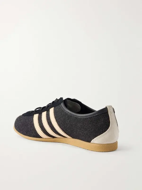 ADIDAS ORIGINALS Japan Suede-trimmed Denim Sneakers - Black
