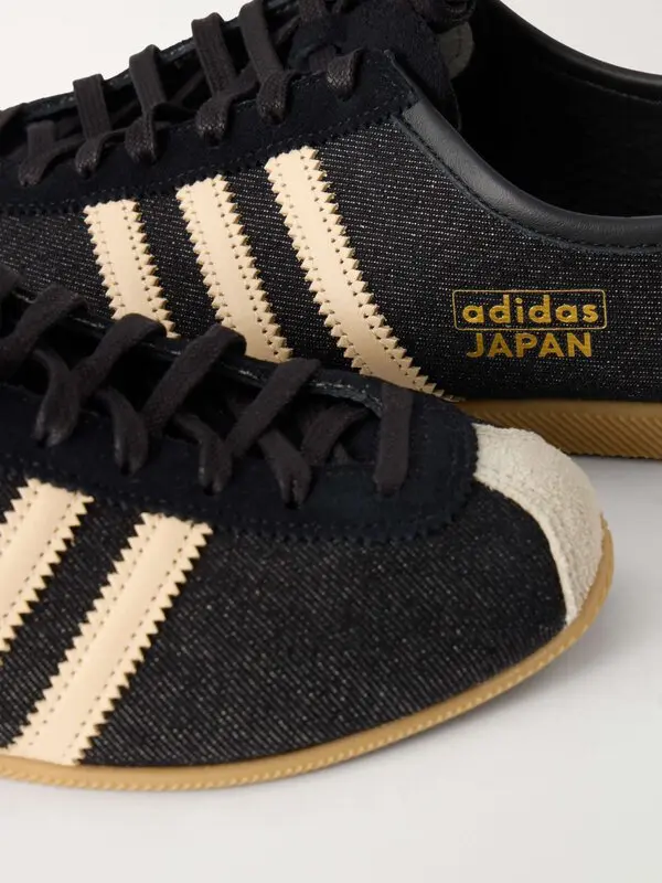 ADIDAS ORIGINALS Japan Suede-trimmed Denim Sneakers - Black