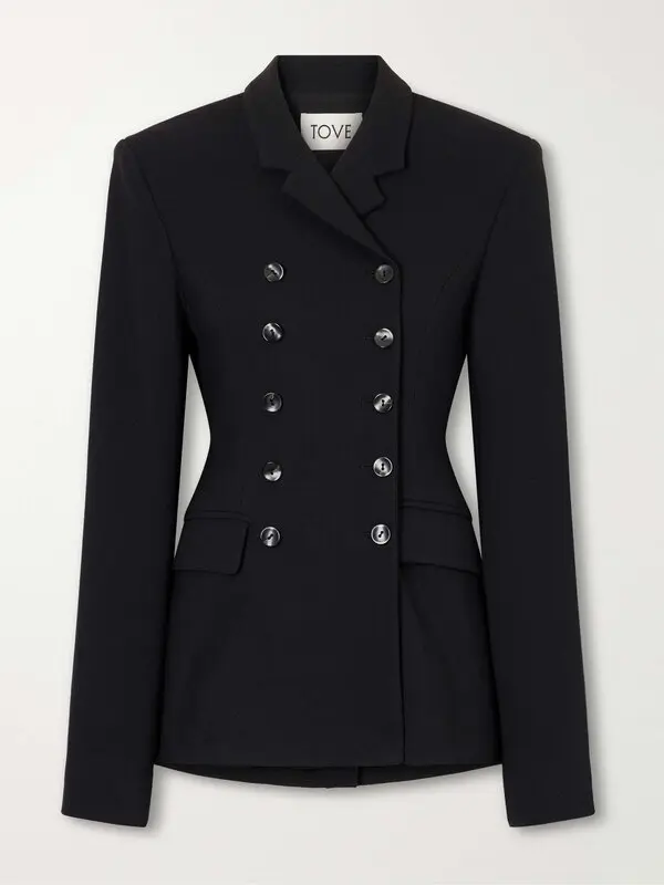 Tove Double-breasted Crepe Blazer