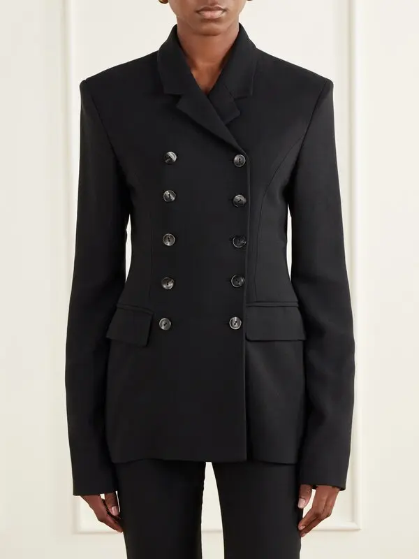 Tove Double-breasted Crepe Blazer