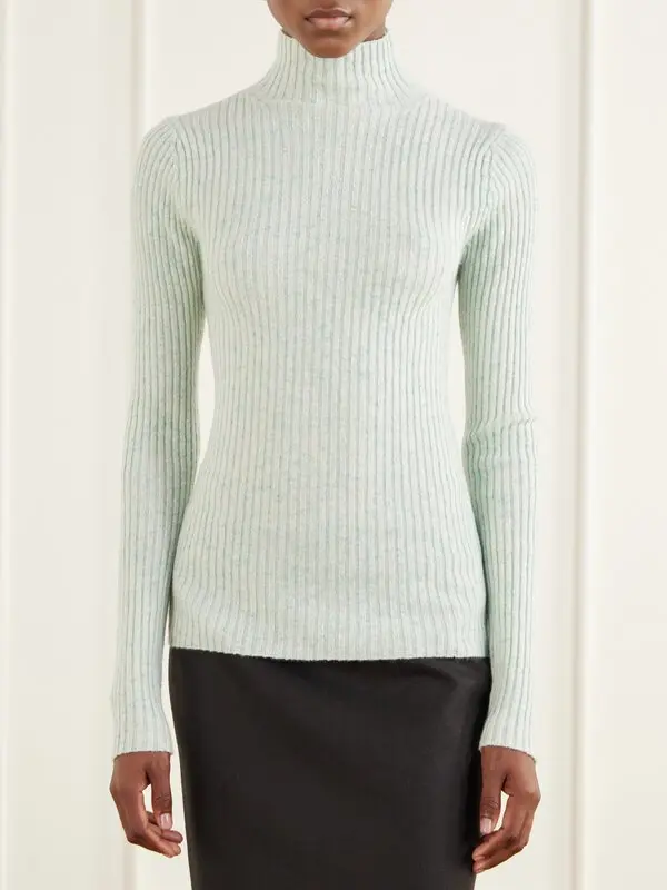 Auralee Ribbed Cashmere Turtleneck Sweater