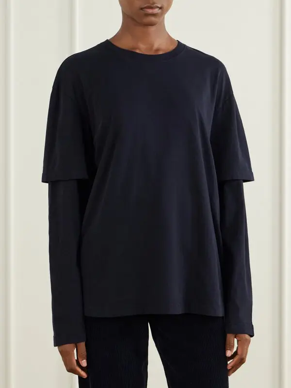 AGOLDE Lois Layered Organic Cotton T-shirt - Blue