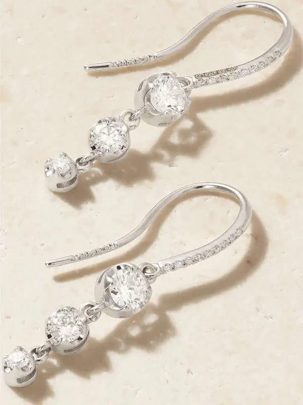 JENNIFER MEYER 18-karat White Diamond Earrings