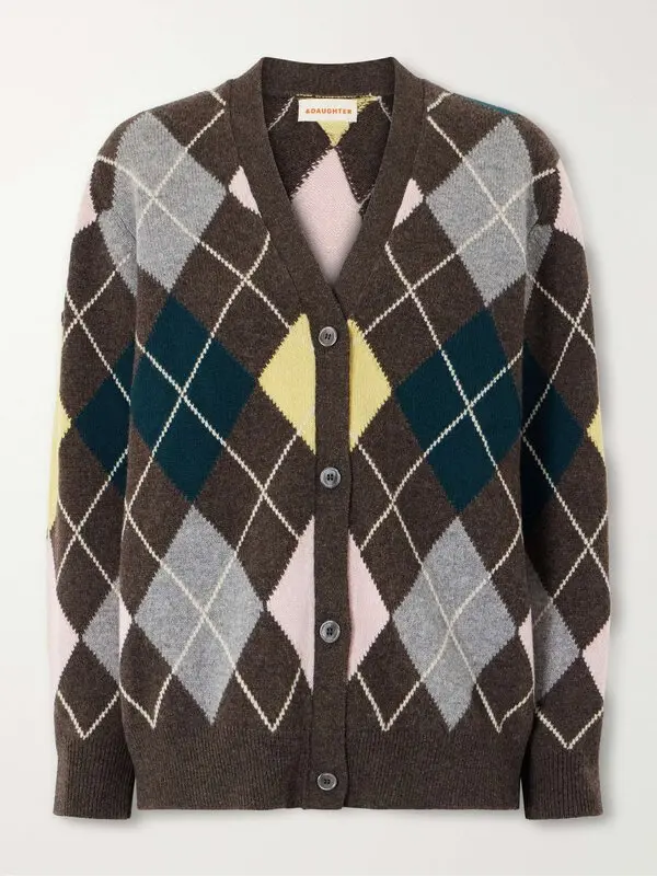 &daughter Ava Argyle Wool Cardigan - Multi